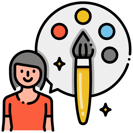 Artist icon in Flaticons Lineal Color Style