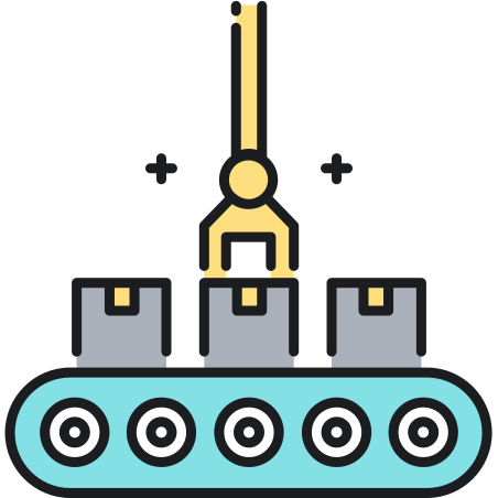 Assembly Line icon in Flaticons Lineal Color Style