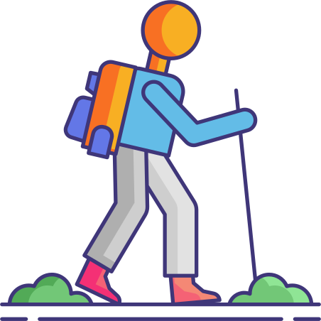 Backpacking icon in Flaticons Lineal Color Style