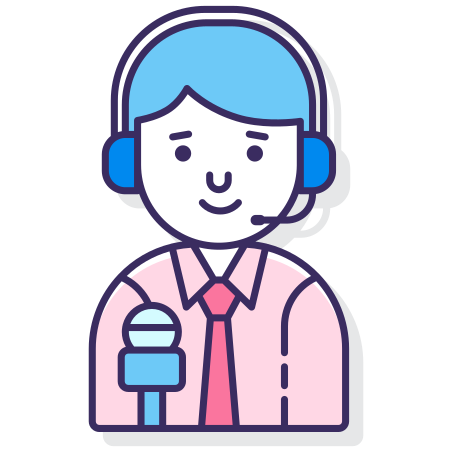Broadcaster icon in Flaticons Lineal Color Style