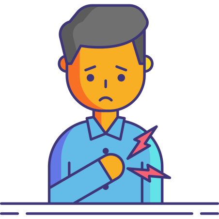Chest Pain icon in Flaticons Lineal Color Style