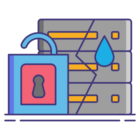 Data Leak icon in Flaticons Lineal Color Style