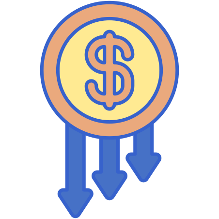 Depreciation icon in Flaticons Lineal Color Style
