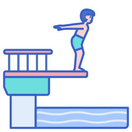 Diving Board icon in Flaticons Lineal Color Style