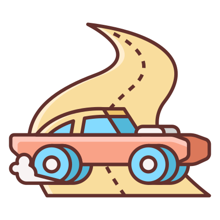 Drifting icon in Flaticons Lineal Color Style