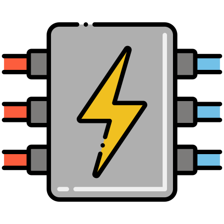 Fuse Box icon in Flaticons Lineal Color Style