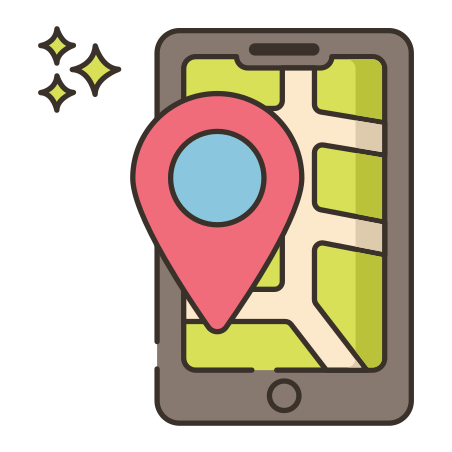 Gps Phone icon in Flaticons Lineal Color Style