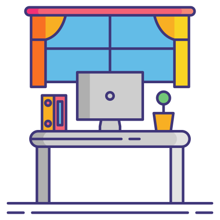 Home Office icon in Flaticons Lineal Color Style