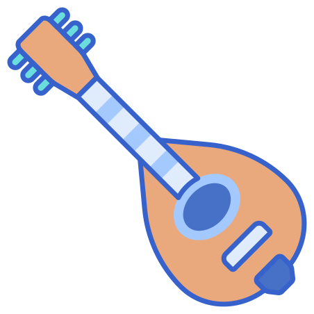 Mandolin icon in Flaticons Lineal Color Style