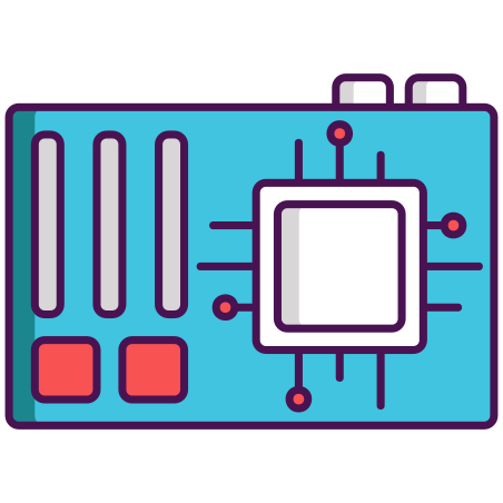 Motherboard icon in Flaticons Lineal Color Style