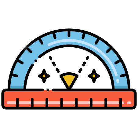 Protractor icon in Flaticons Lineal Color Style