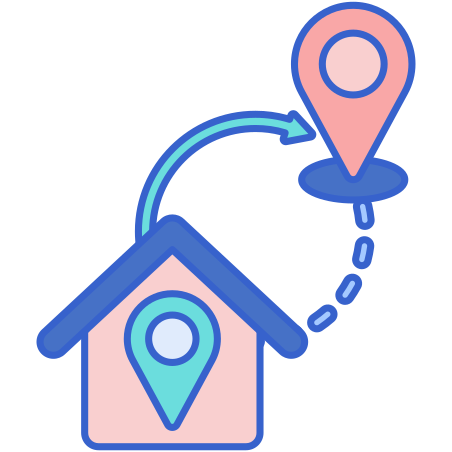 Relocation icon in Flaticons Lineal Color Style