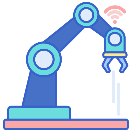 Robotic Arm icon in Flaticons Lineal Color Style
