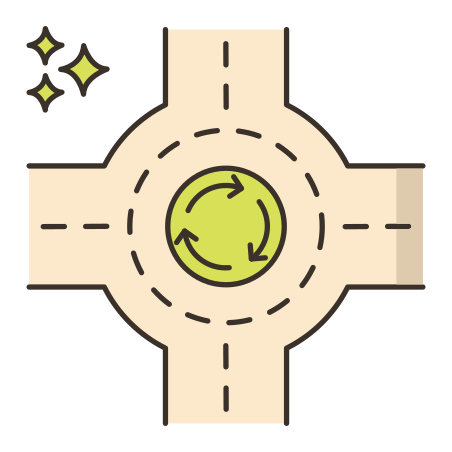 Roundabout icon in Flaticons Lineal Color Style