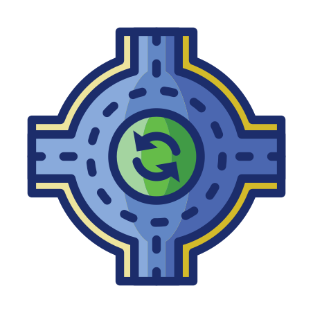 Roundabout icon in Flaticons Lineal Color Style