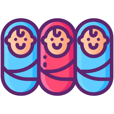 Triplets icon in Flaticons Lineal Color Style