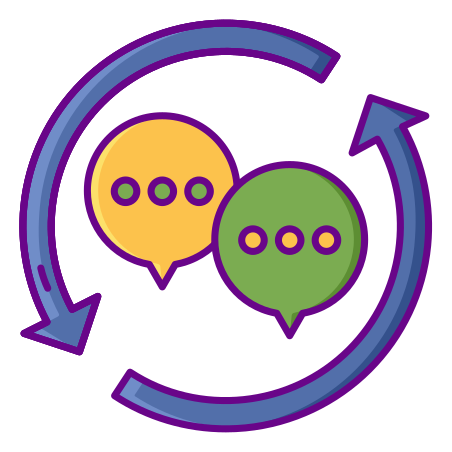 Two Way Communication icon in Flaticons Lineal Color Style