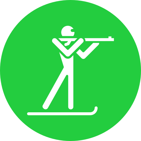 Biathlon icon in Glyph on Circles Style