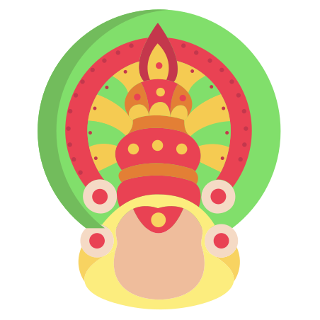 Kathakali icon in Icongeek26 Flat Style