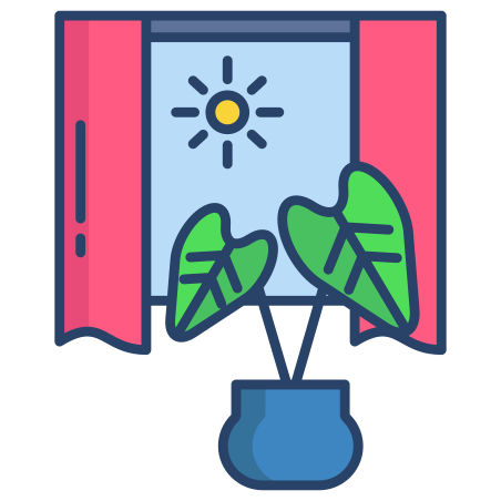 Indoor Plant And Sunlight icon in Icongeek26 Linear Colour Style