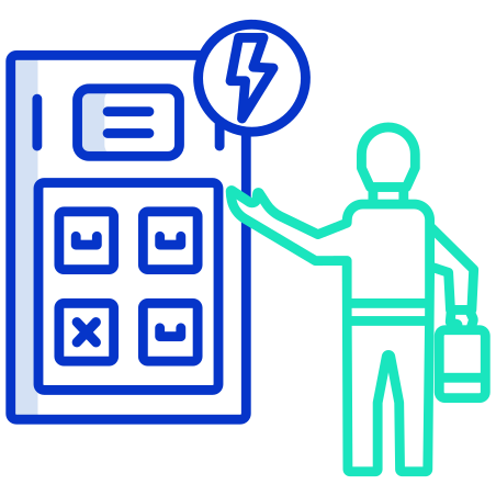 Battery Swapping Station icon in Icongeek26 Outline Colour Style