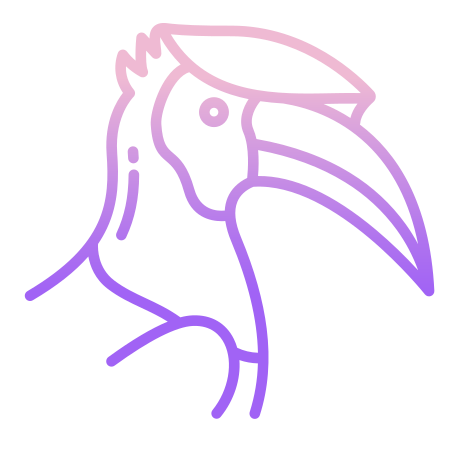 Hornbill icon in Icongeek26 Outline Gradient Style