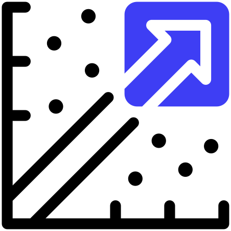 Linear Regression icon in inipagistudio Mixed Style