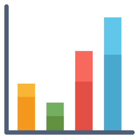 Bar Graph icon in Kosonicon Flat Style