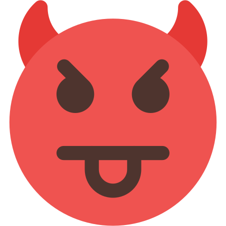 Teasing tongue face demon emoticon with horns icon in Tal-revivo color ...