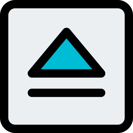Disc eject symbol on drive button layout icon in Tal-revivo filled Style