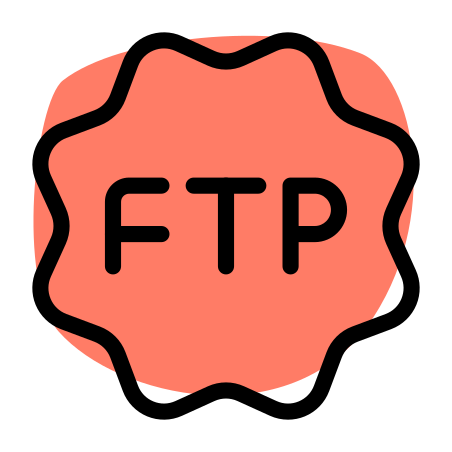 File transfer protocol badge sticker isolated on a white background ...