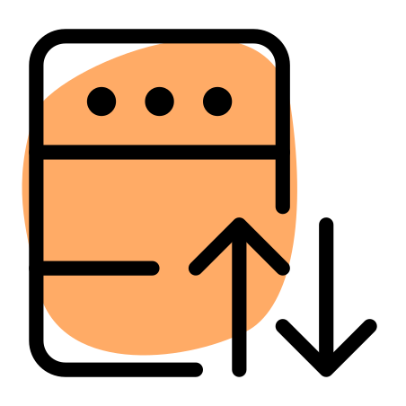 Uplink and downlink on a modern server icon in Tal-revivo fresh Style