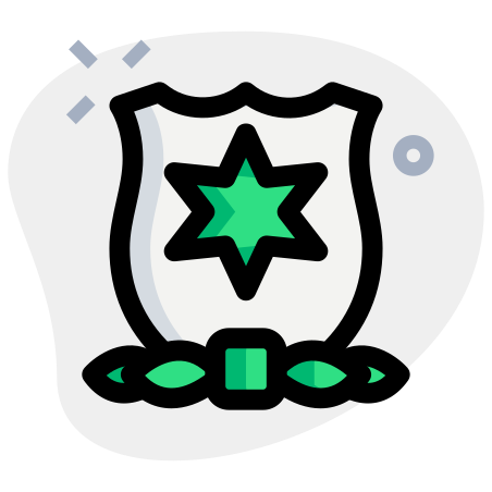 Honorary mention star badge of the Homeland security department ...