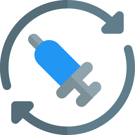 Insulin reminder with a loop arrows layout icon in Tal-revivo shadow Style
