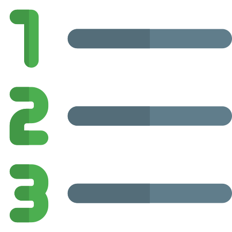 Number list format in acending sequence order icon in Tal-revivo shadow ...