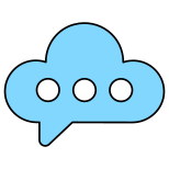 Cloud Chat icon in Vectorslab Outline Color Style