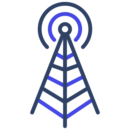 Radio Tower icon in Vectorslab Outline Color Style