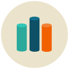 Bar Chart icon in Infographic Style