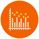 Combo Chart icon in Infographic Style