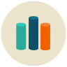 Bar Chart 3D icon in Infographic Style