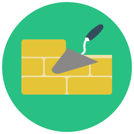 Building Wall icon in Infographic Style
