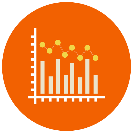 Combo Chart icon in Infographic Style