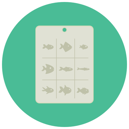 Fish Chart icon in Infographic Style