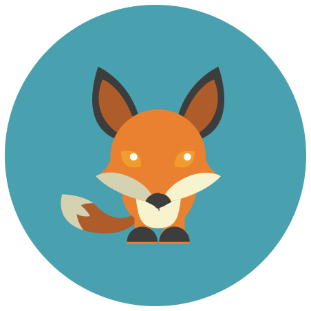 Fox icon in Infographic Style