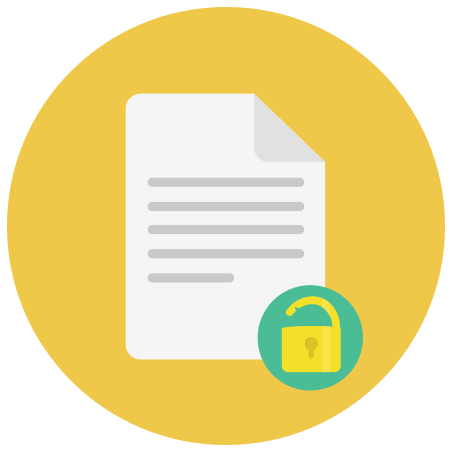 Unlock Document icon in Infographic Style