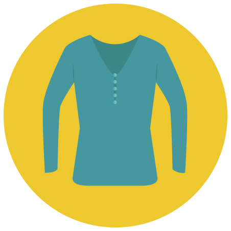 V-neck Longsleeve icon in Infographic Style