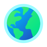 Earth Planet icon in Windows 11 Color Style