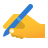 Hand With Pen icon in Color Style