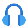 Headphones icon in Cute Outline Style