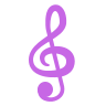 Treble Clef icon in Ice Cream Style